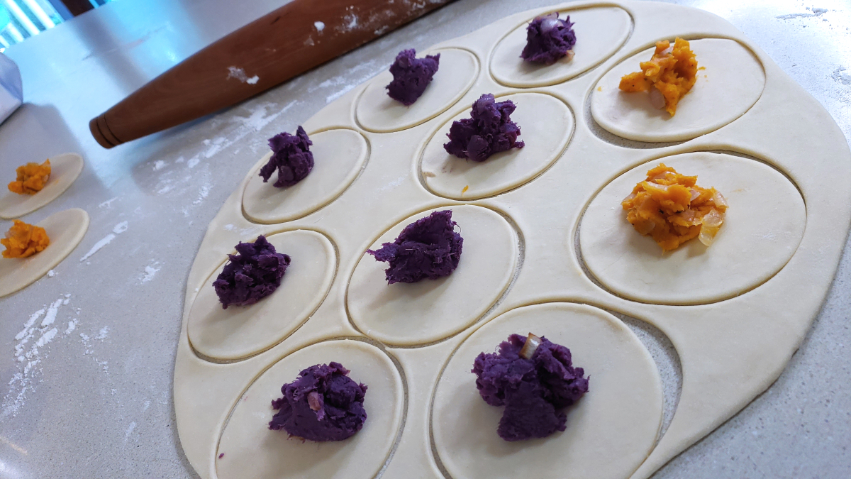 Vibrant 2-Color Sweet Potato Pierogi