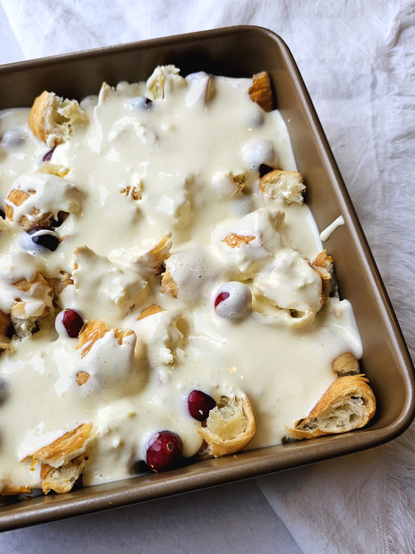 Irresistible 4 Layer Cranberry Orange Bread Pudding